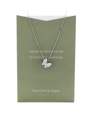 VAN CLEEF & ARPELS Two Butterfly Pendant Necklace 18k Gold And Diamonds, 17