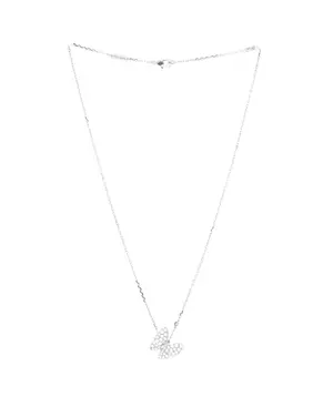 VAN CLEEF & ARPELS Two Butterfly Pendant Necklace 18k Gold And Diamonds, 17
