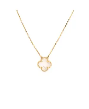 VAN CLEEF & ARPELS Vintage Alhambra Pendant Necklace 18k And Mother Of Pearl, 16.5 - Gold
