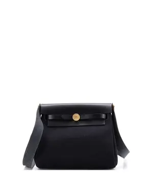 Hermès 20 Herbag Zip Toile And Leather - Black