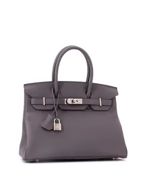 Hermès Birkin 30 Handbag Grey Togo With Palladium Hardware - Etain