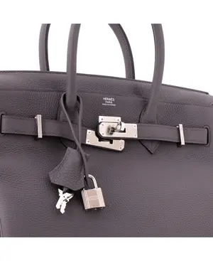 Hermès Birkin 30 Handbag Grey Togo With Palladium Hardware - Etain
