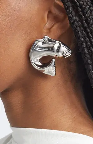 Jacquemus Le Poisson" Stud Earrings - Silver 980