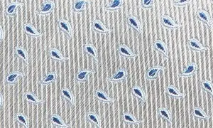 Nordstrom Paisley Silk Neck Tie - Silver