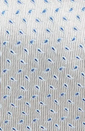 Nordstrom Paisley Silk Neck Tie - Silver