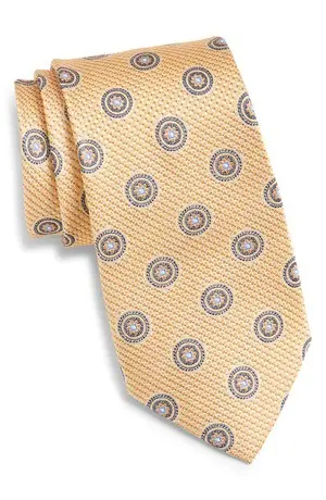 Nordstrom Nordstrom Silk Medallion Jacquard Tie Yellow