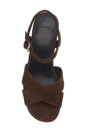 Vince Ericka Ankle Strap Platform Sandal - Cacao Brown