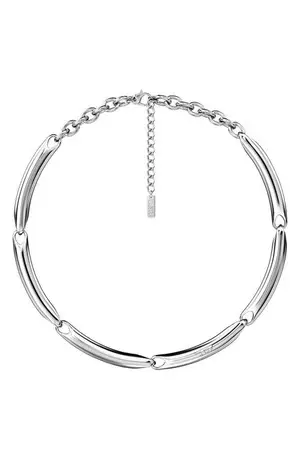 DIESEL® Elongated Link Chain Necklace - Silver
