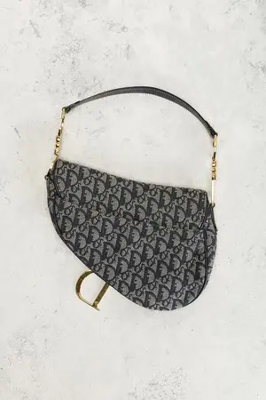 Dior Trotter Oblique Saddle Bag - Blue