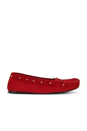 Khaite Milly Flat Red Suede - Lipstick