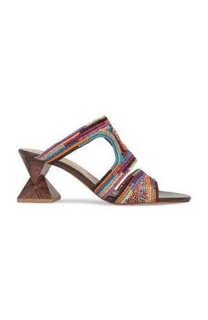 CHRIS DONOVAN Glade Raffia Heeled Sandals - Multicolour Raffia