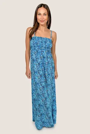 JJWINKS Montecito Maxi Dress With Smocked Bodice - Rain