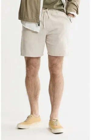 JACHS Linen Blend Drawstring Shorts - Stone