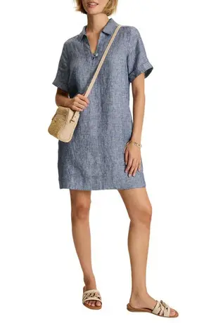 Tommy Bahama Two Palms Linen Polo Dress - Lt Coastline