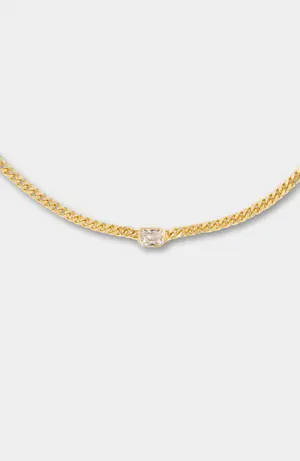 Stella & Dot Small Bezel Station Curb Chain Necklace - Goldmall