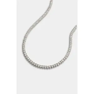 Stella & Dot Simulated Diamond Tennis Necklace In 12k Gold - Silver
