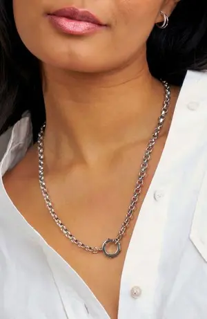Stella & Dot Medium Open Belcher Chain Necklace - Silver