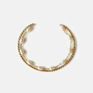 IVY & PEARL CO. Heirloom Pearl Chain Bracelet - Gold