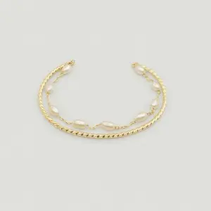 IVY & PEARL CO. Heirloom Pearl Chain Bracelet