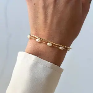 IVY & PEARL CO. Heirloom Pearl Chain Bracelet