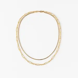 IVY & PEARL CO. Golden Duo Layered Necklace - Gold