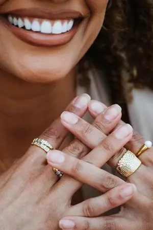 IVY & PEARL CO. Sculptural 24k -filled Ring With Cubic Zirconia