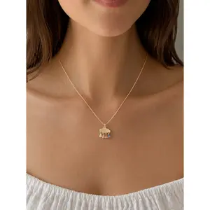 IVY & PEARL CO. Cloud And Gemstone Drop Necklace - Gold