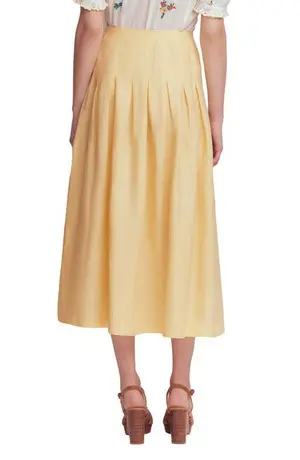 Boden Valentina Linen Midi Skirt