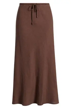 Marine Layer Avery Linen Blend Midi Skirt