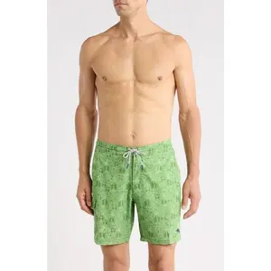 Tommy Bahama Baja Palm Tini 8-inch Upf 30+ Swim Trunks - Elm