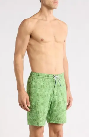 Tommy Bahama Baja Palm Tini 8-inch Upf 30+ Swim Trunks