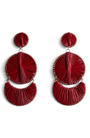 MANGO MANGO Geometric Textured Drop Earrings