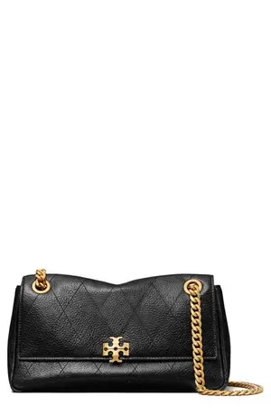 Tory Burch Tory Burch Small Charlie Leather Shoulder Bag Z/dnublack