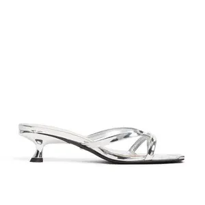 MALLET Elisa Patent Leather Low Heel Shoes - Silver