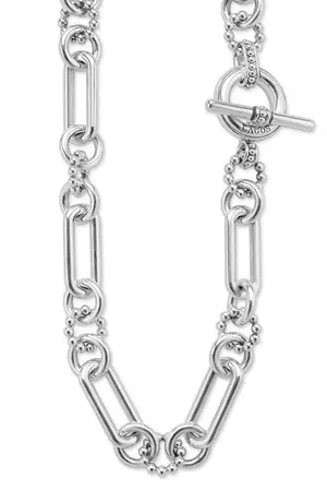 Lagos Sterling Caviar Link Necklace