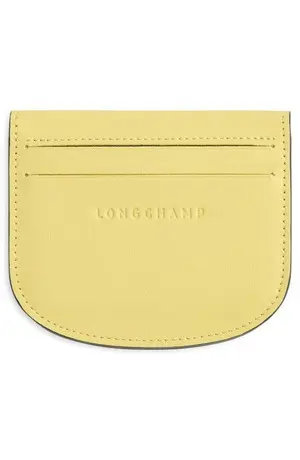 Longchamp Le Pliage Xtra Leather Flap Card Case - Lime