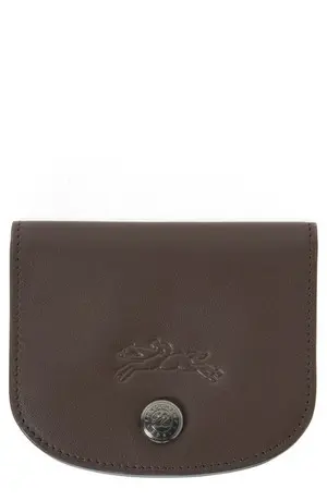 Longchamp Le Pliage Xtra Leather Flap Card Case - Mocha