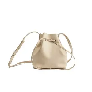 SABANDIJA Courtesy Leather Bucket Bag - White