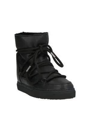 Inuikii Padded Leather Lace-up Ankle Boots - Black