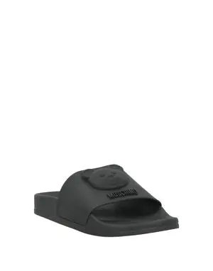 Moschino Rubber Pool Slides With Embossed Logo Detail