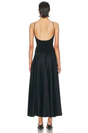 ST. AGNI Open Back Midi Dress