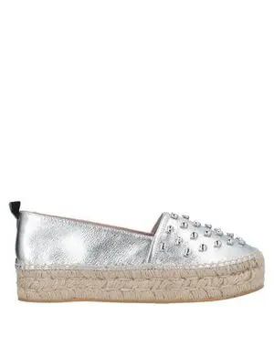 Moschino Metallic Leather & Textile Espadrilles