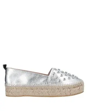 Moschino Metallic Leather & Textile Espadrilles