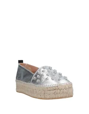 Moschino Metallic Leather & Textile Espadrilles