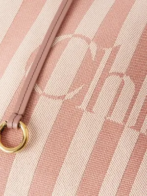 Chloé Striped Canvas Shoulder Bag With Leather Trim - Pink