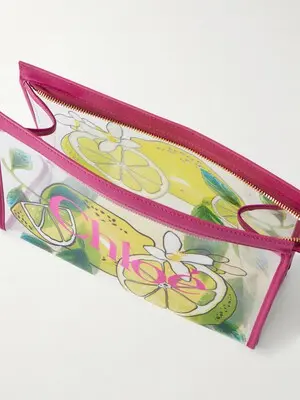 Chloé Printed Leather-trimmed Jelly Clutch