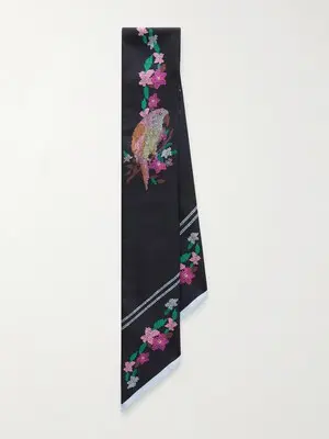 Chloé Printed Silk Scarf - Black