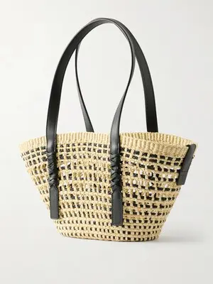 Loewe Braid Basket Raffia Shoulder Bag - Neutrals