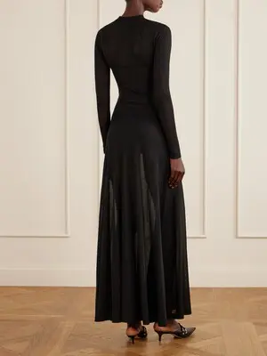 Balenciaga Sheer Cotton-blend Maxi Dress
