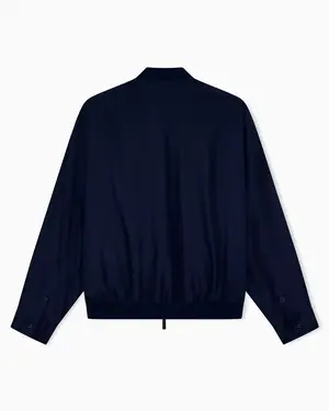 Giorgio Armani Oversized Fit Leather Blouson Jacket With Silk Lining